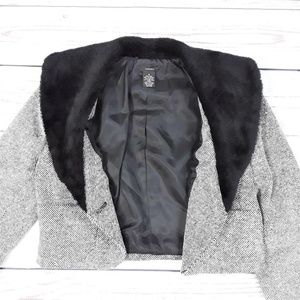 Sandra | Jackets & Coats | Cropped Faux Fur Collared Jacket Size 4 ...